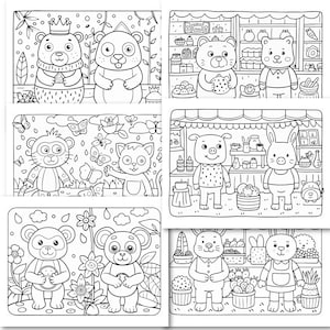 Cozy Friends: Super Cute Animal Characters Coloring Book, 100 Pages ...