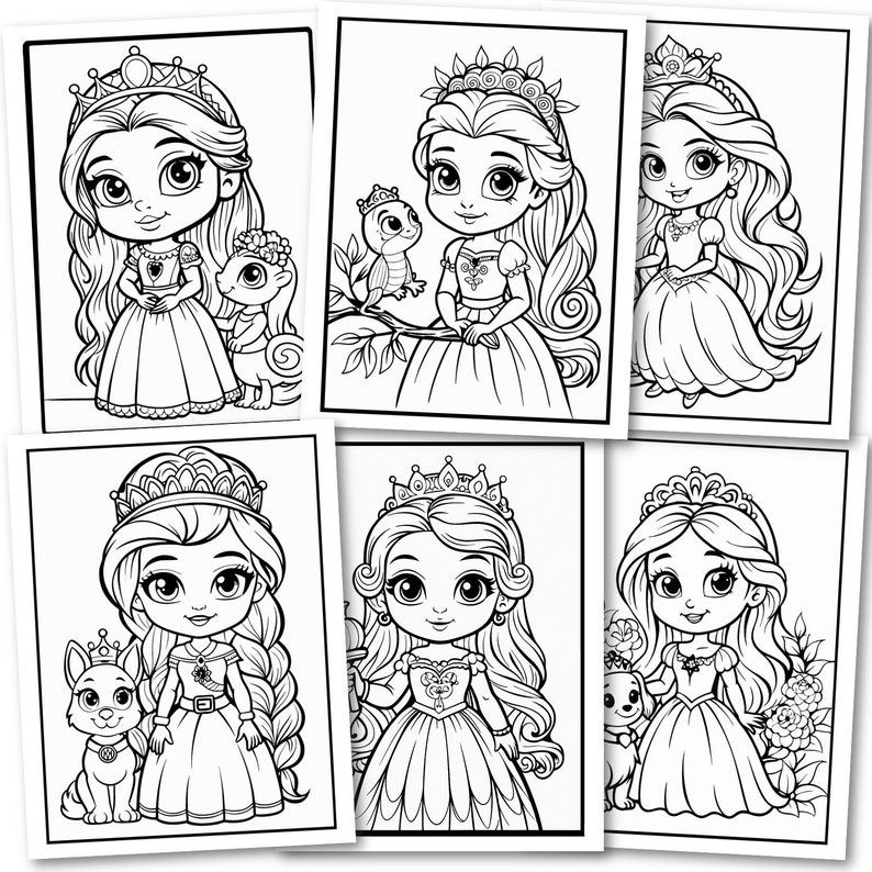 Princess Coloring Pages for Kids, 100 Coloring Pages, Princess Coloring ...