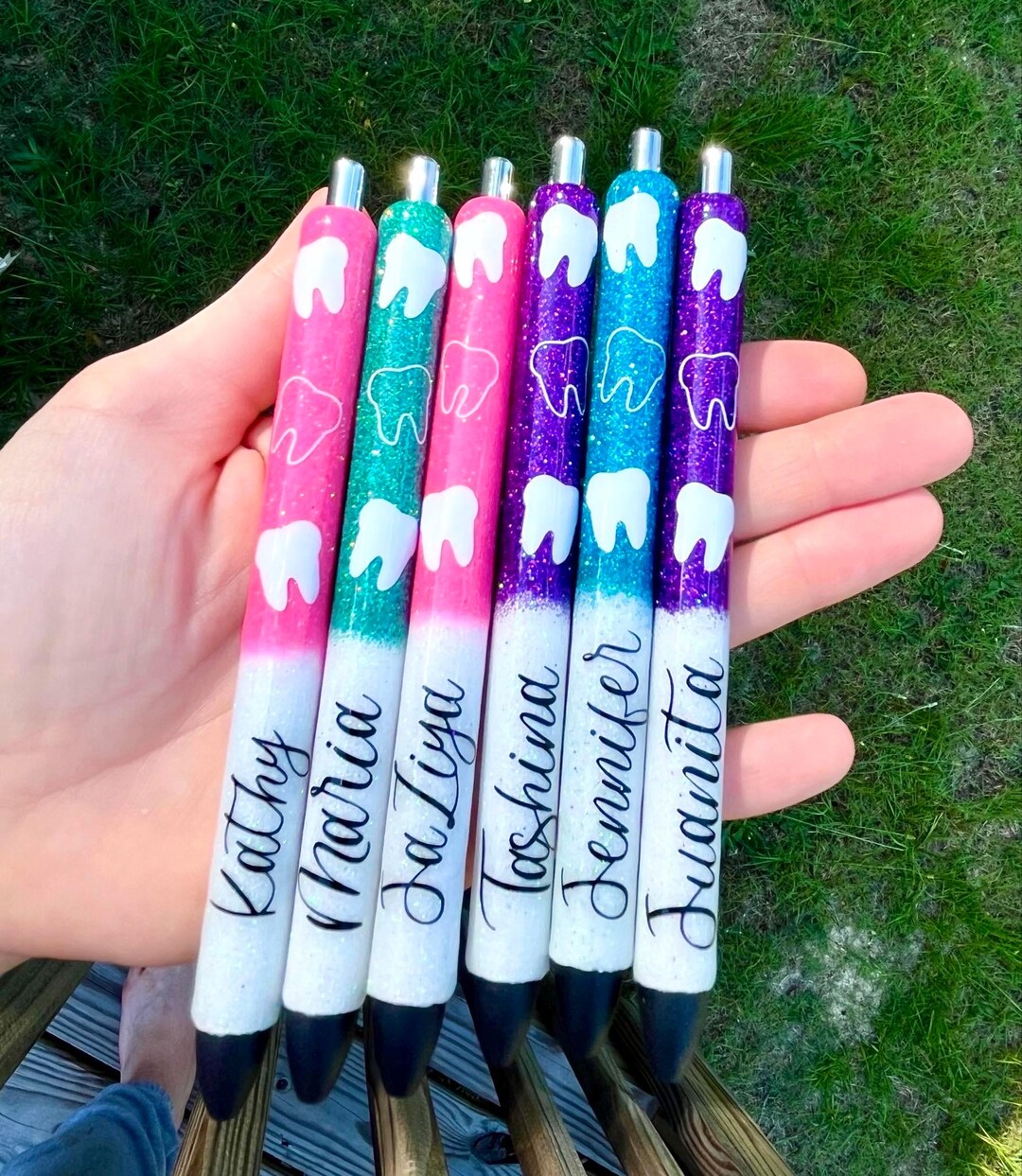 Dental Epoxy Glitter Pen Tooth Dental Hygenist Dentist Custom Pens - Etsy