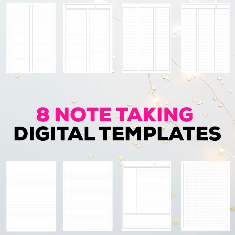 8 Digital Note Taking Templates for Goodnotes and Noteability | Tablet ...