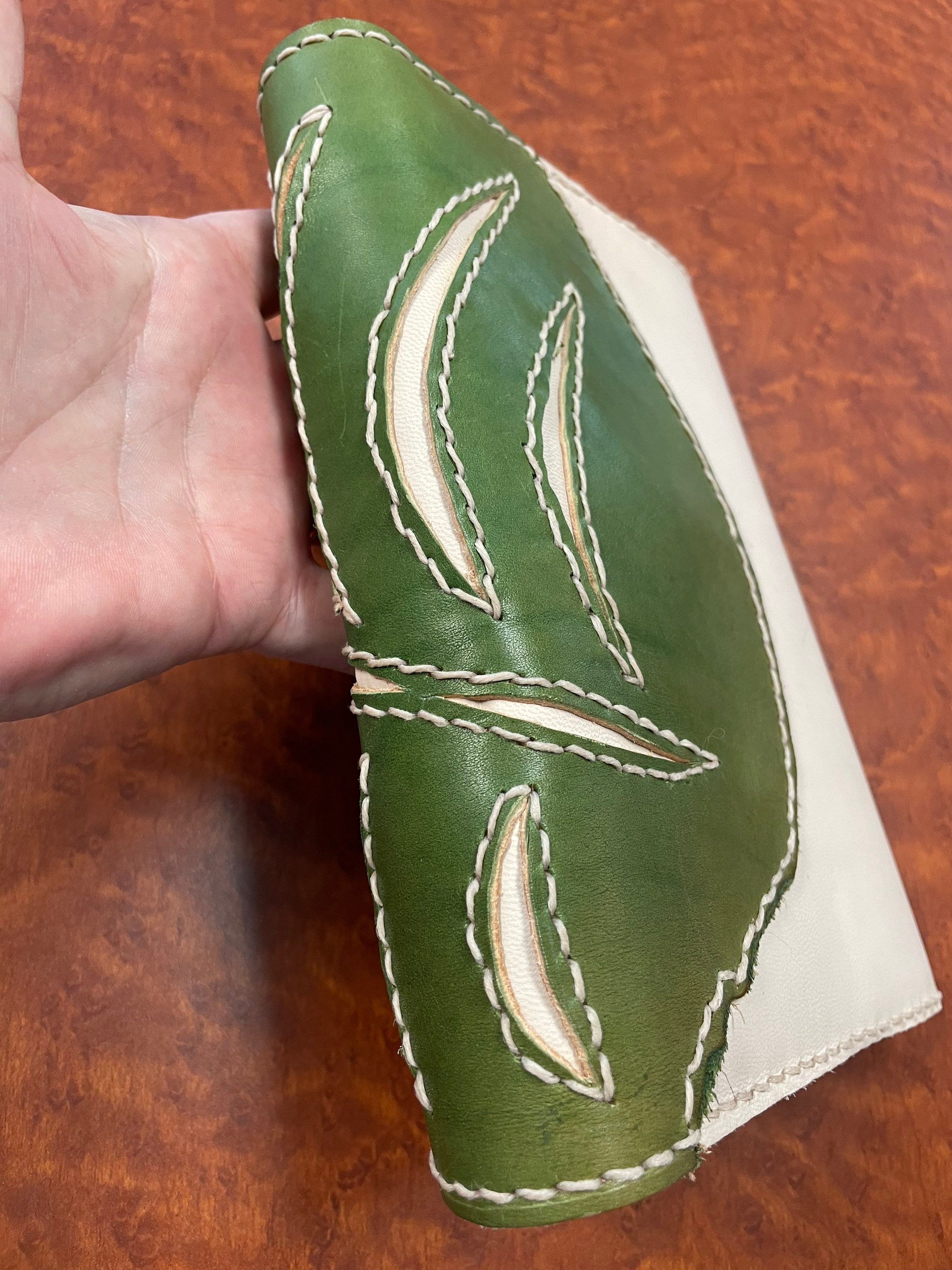 Green Leaf Journal or Sketchbook Cover, Hand Stitched - Etsy