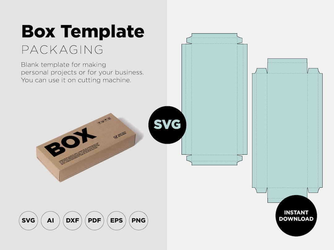 Box Template With Lid SVG, Box Packaging, Box SVG, Box Vector Svg, Png ...