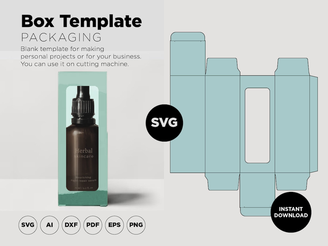 Beauty Oil Box Template SVG, Essential Oil Box, Downloadable Box ...