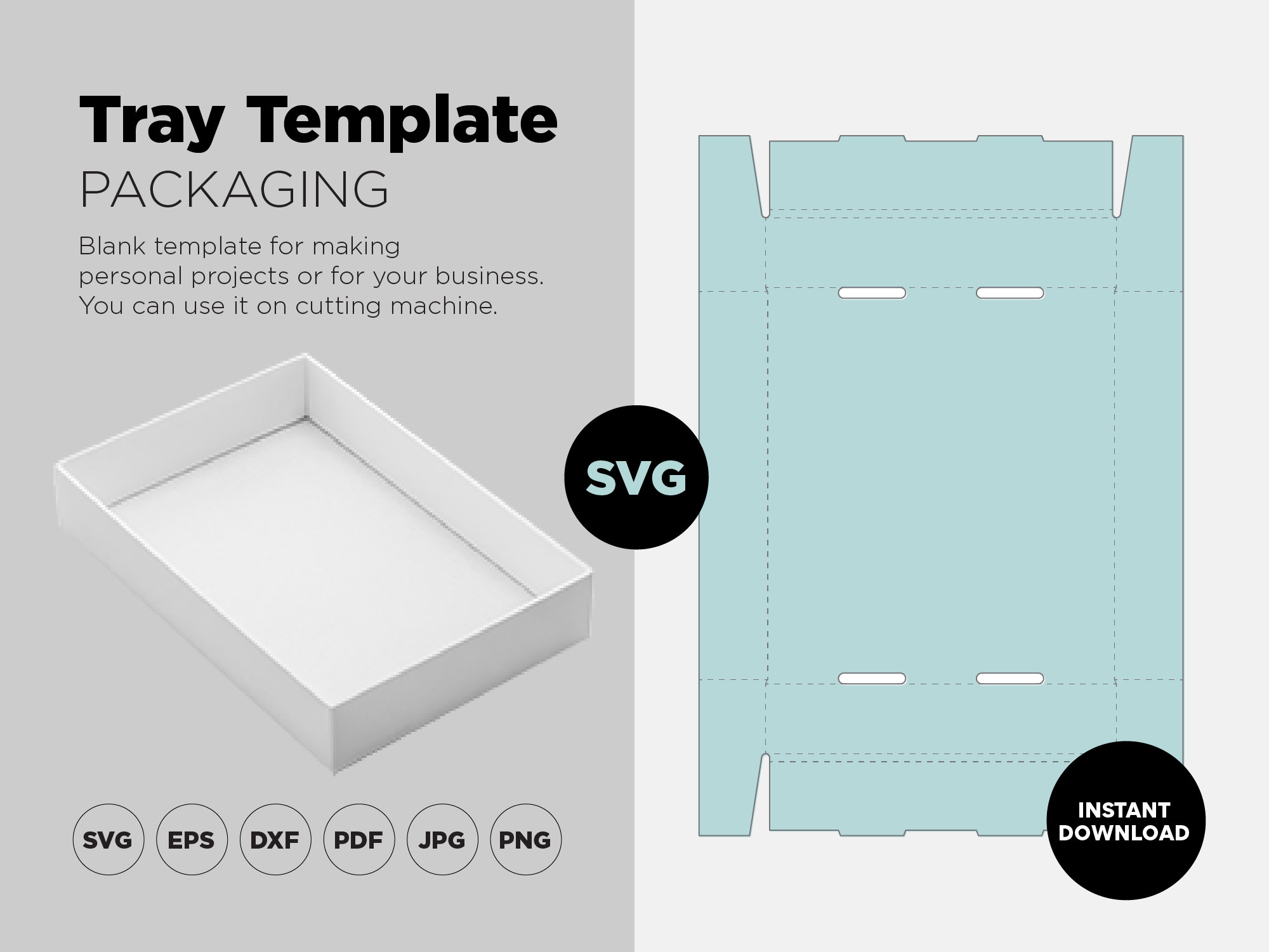 Tray Svg Template, Organize Box With Svg Template, Storage Box Svg ...