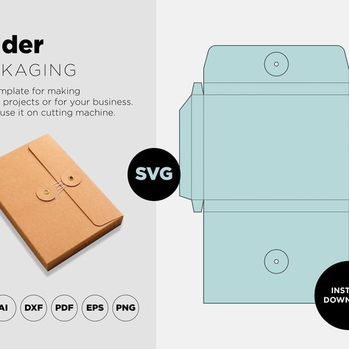 Folder Template SVG Folder Cut File Box SVG Packaging Box - Etsy