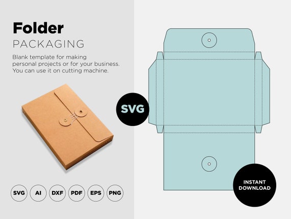 Folder Template SVG Folder Cut File Box SVG Packaging Box - Etsy UK