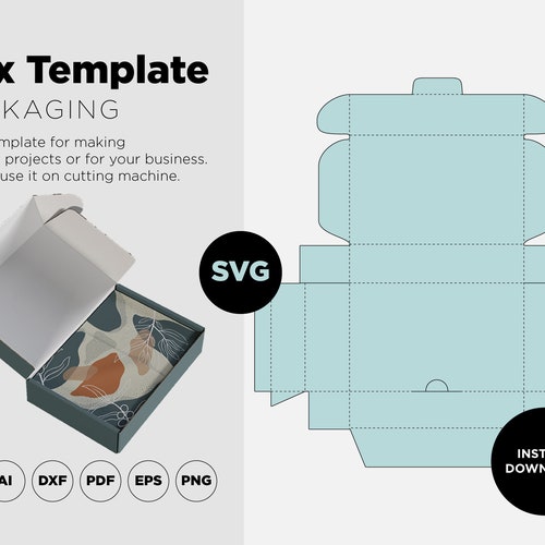 Shipping Box Template SVG Cut File Box SVG Product Box - Etsy