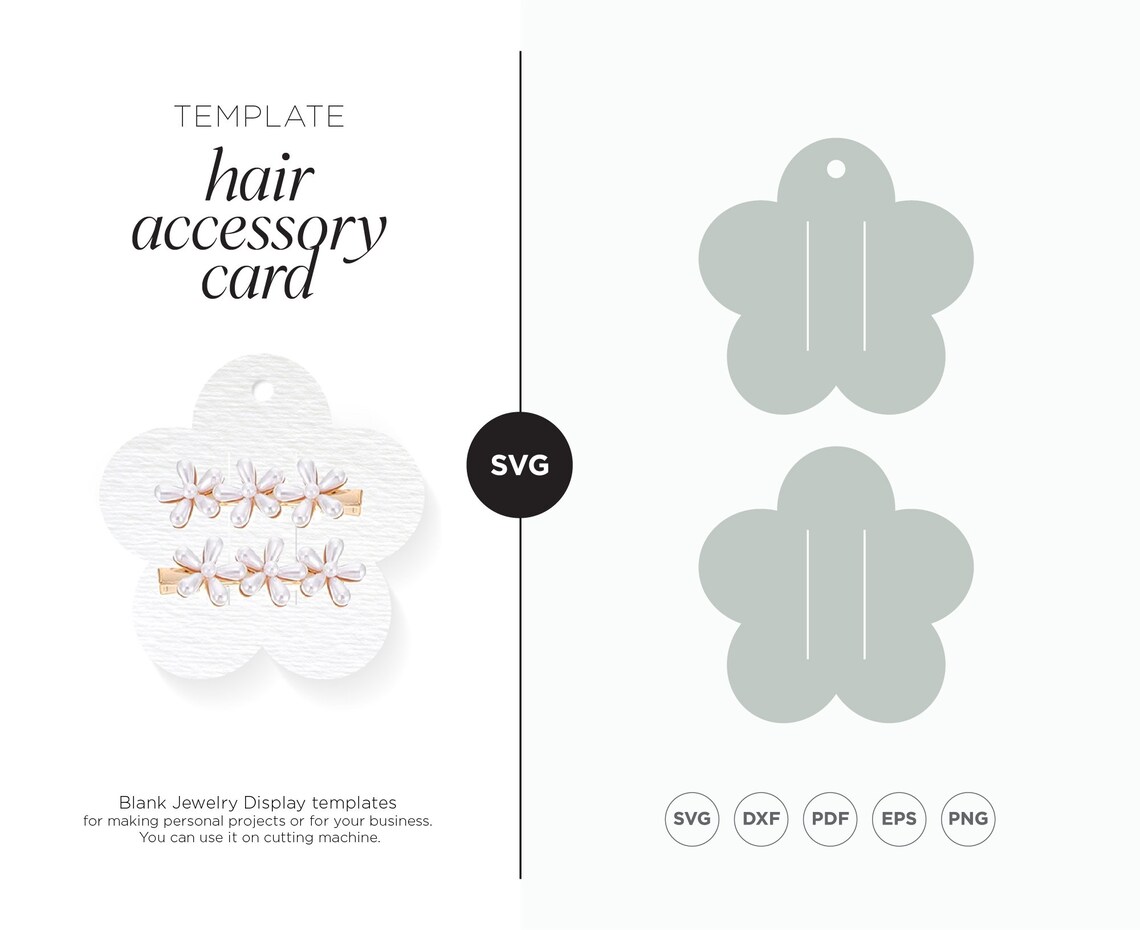 Hair Clip Display Card Template, Bow Card Template SVG, Bow Display ...
