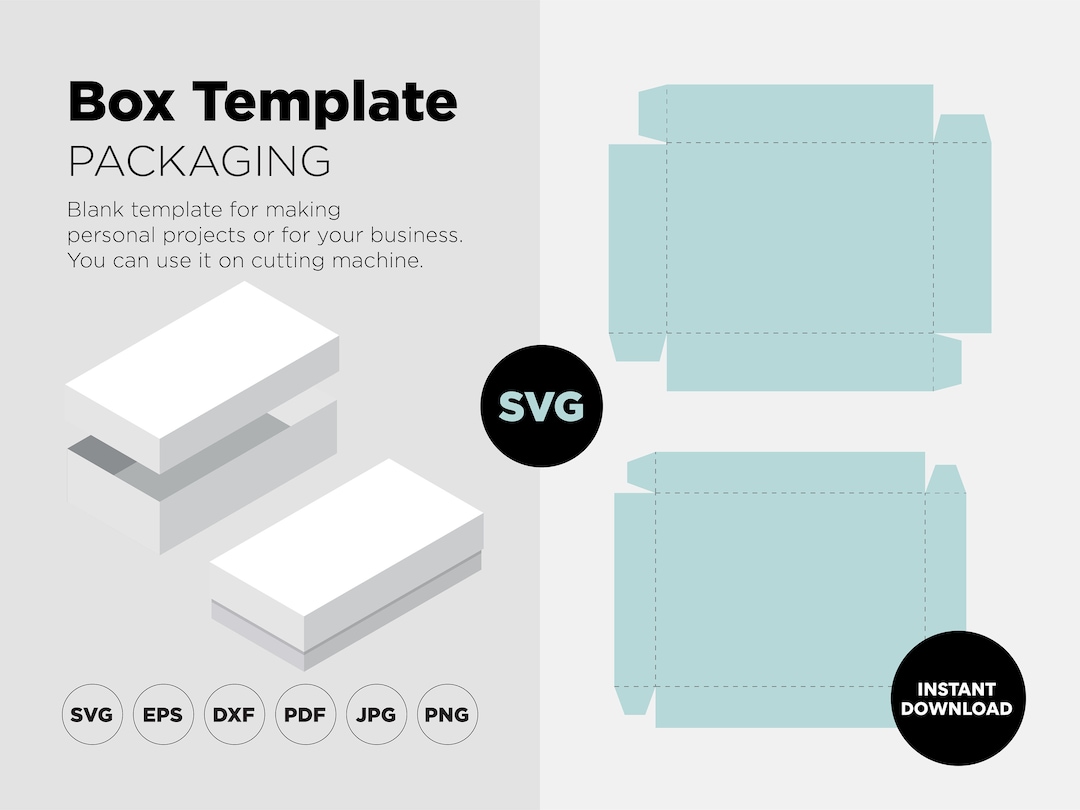 Rectangle Box With Lid Svg Template, Rectangle Box Svg, Rectangle Box ...