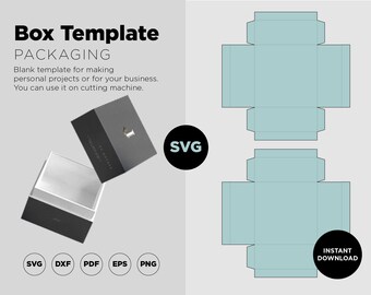 Gift Box With Lid Template, Box Cut Files, Square Box Svg, Earring Box ...