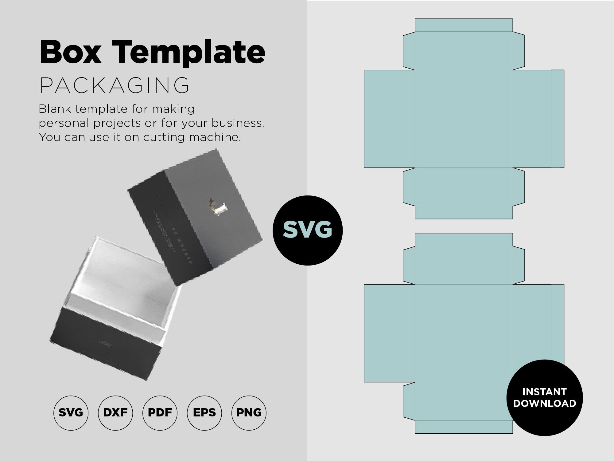 Jewelery Box With Lid Svg Template, Cube Box Svg, Square Box Svg ...