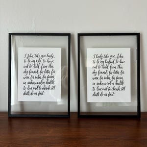 Handlettered Wedding Vows - Etsy