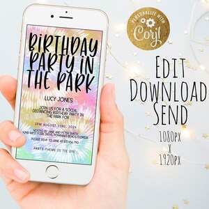 Paperless Electronic Party in the Park Birthday Invitation Social ...