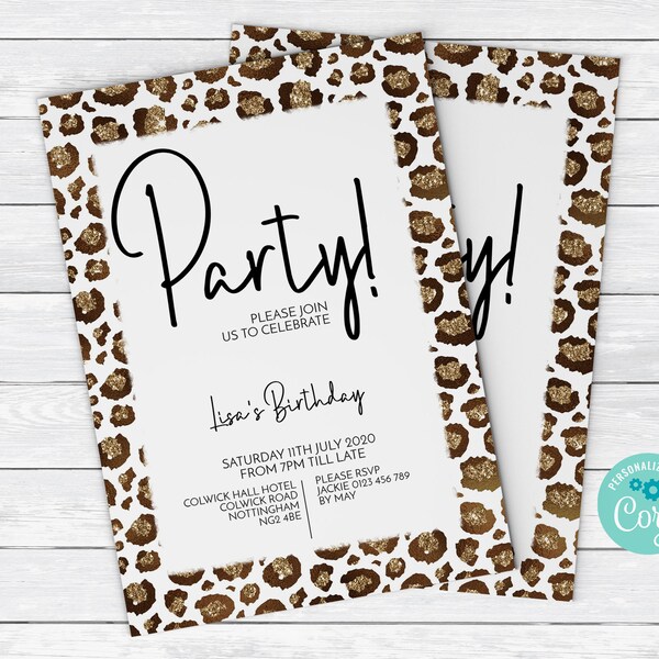 Animal Print Invite - Etsy