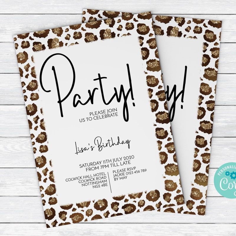 Leopard Print Invitations - Etsy