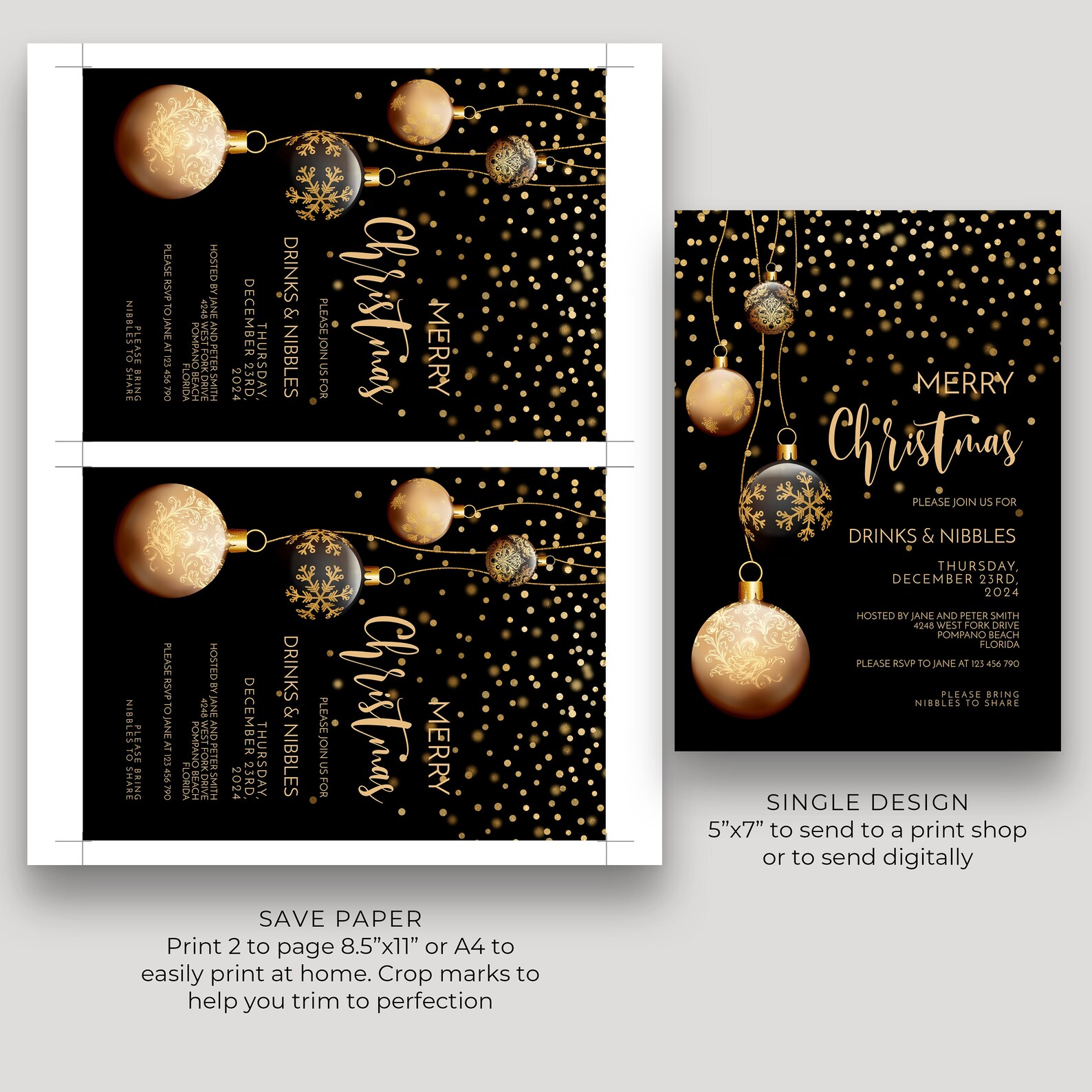 Editable Christmas Party Invitation Editable Invitation Template ...