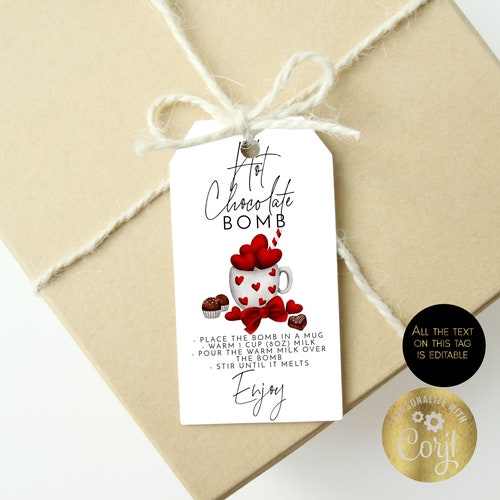 Hot Chocolate Bomb Tags Printable Hot Cocoa Bomb Tags - Etsy