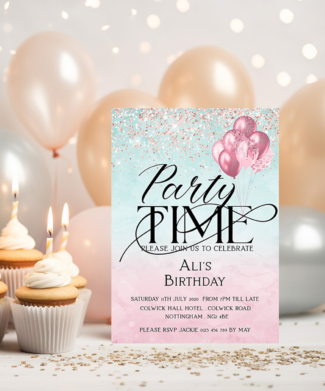 Printable Invitation Party Time Invite Instant Download Invitation ...