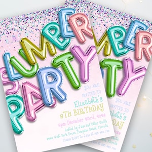 Slumber Party Birthday Invitation Instant Download Editable Template ...