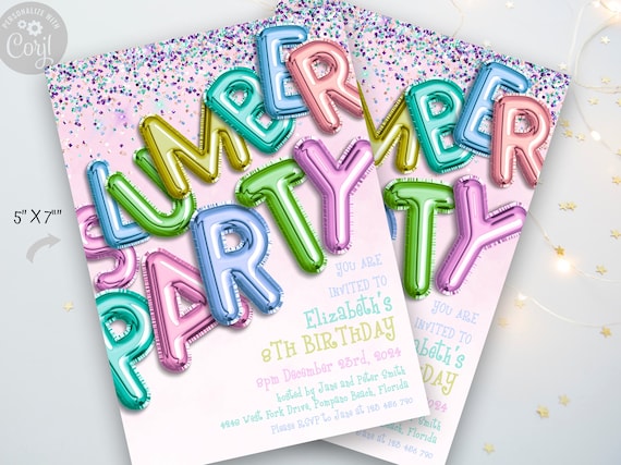 Slumber Party Birthday Invitation Instant Download Editable Template ...