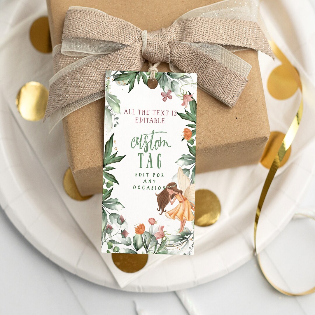 Editable Fairy Tag Printable EDITABLE Birthday Tag 10th Birthday Thank ...