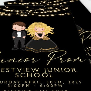 Junior Prom Invitations Junior Event Invite Gold Printable - Etsy UK