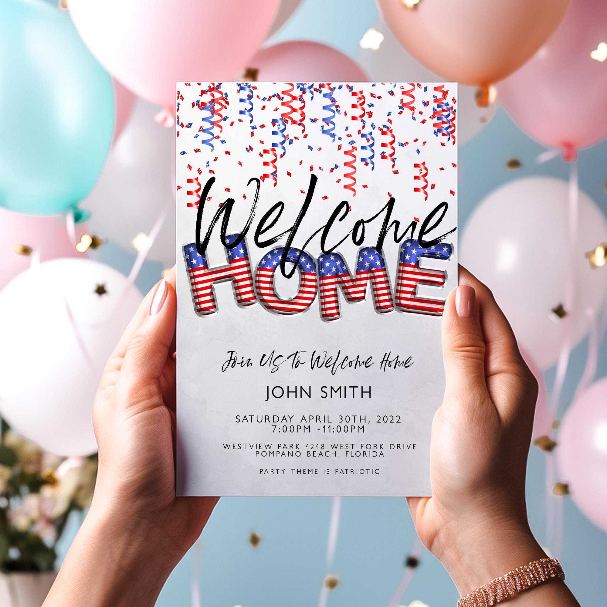 Welcome Home Invitation Military Welcome Invite Homecoming Party Invite ...