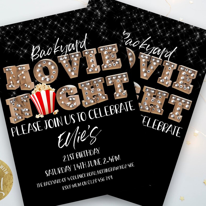 Outdoor Movie Invite - Etsy