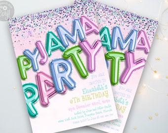 Slumber Party Birthday Invitation Instant Download Editable Template ...