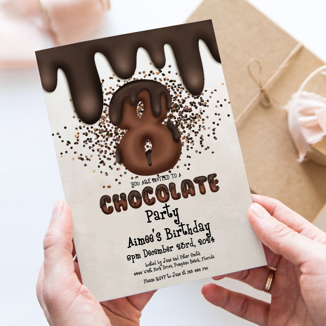 8th Chocolate Party Invitation Editable Instant Download Template ...