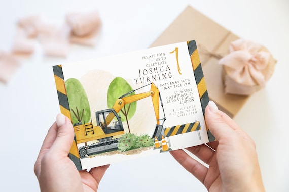 Editable Construction Invitation, Construction Birthday Invite, Dump ...
