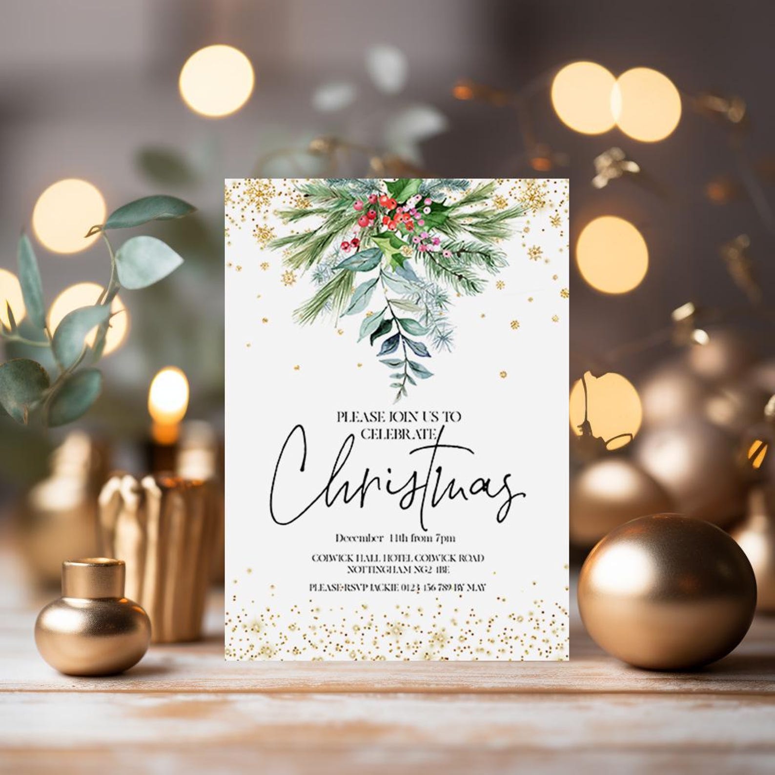 Editable Christmas Party Invitation Editable Invitation Template ...