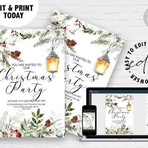 Editable Christmas Party Invitation Editable Invitation Template ...