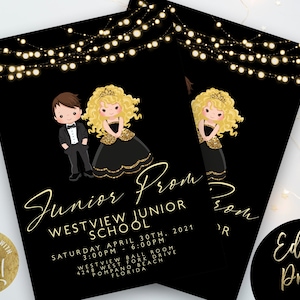 Junior Prom Invitations Junior Event Invite Gold Printable - Etsy UK
