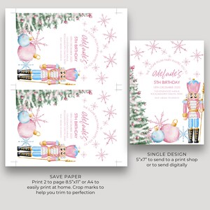Pink Nutcracker Birthday Invitation Christmas Birthday Invite Download ...
