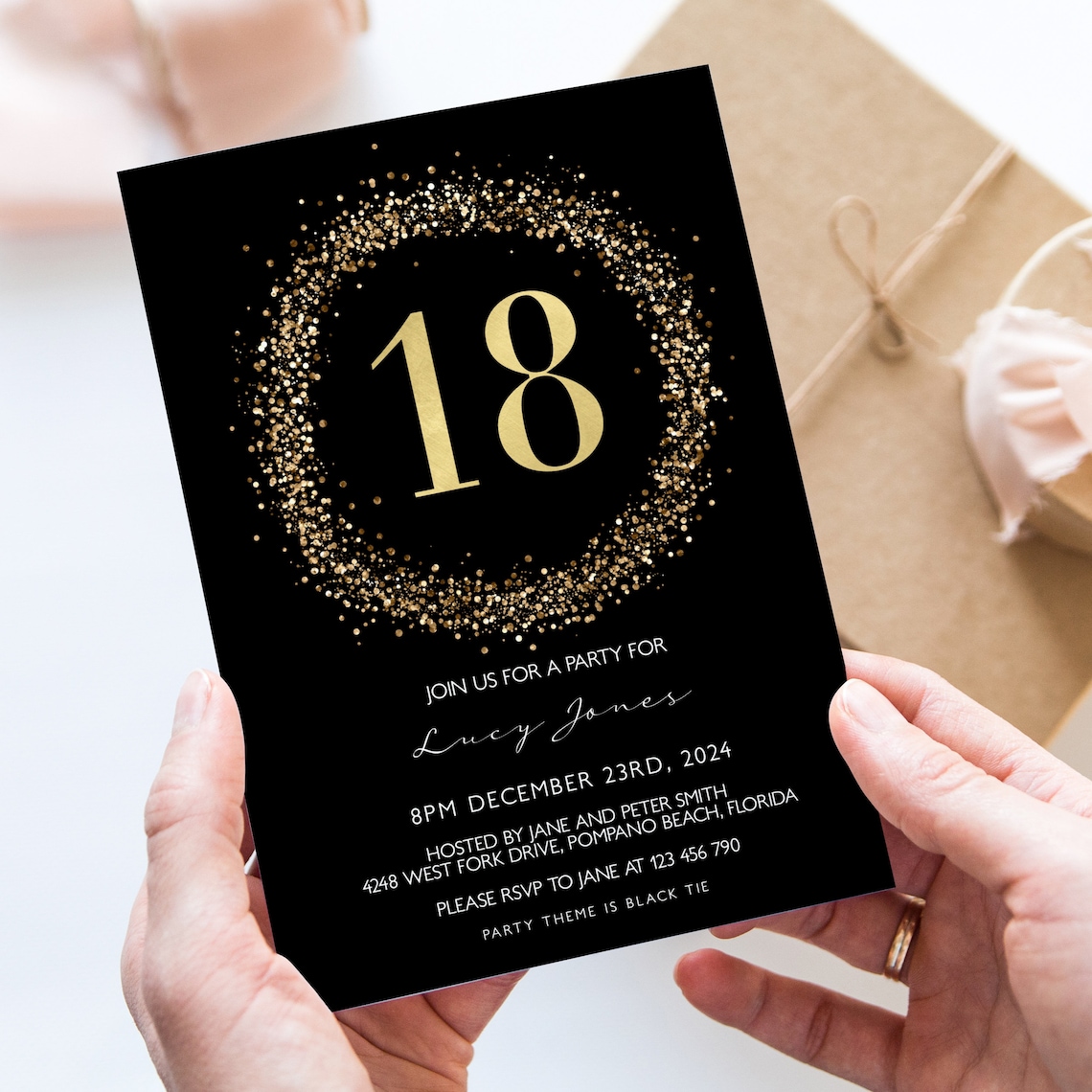 Editable 18th Birthday Party Invitation 18th Invite Gold | Etsy Canada