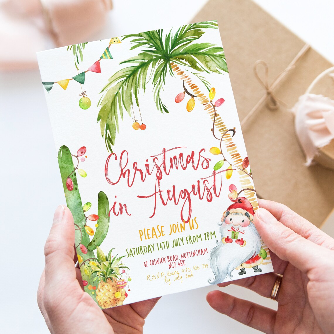 Editable Christmas in August Party Invitation Editable - Etsy