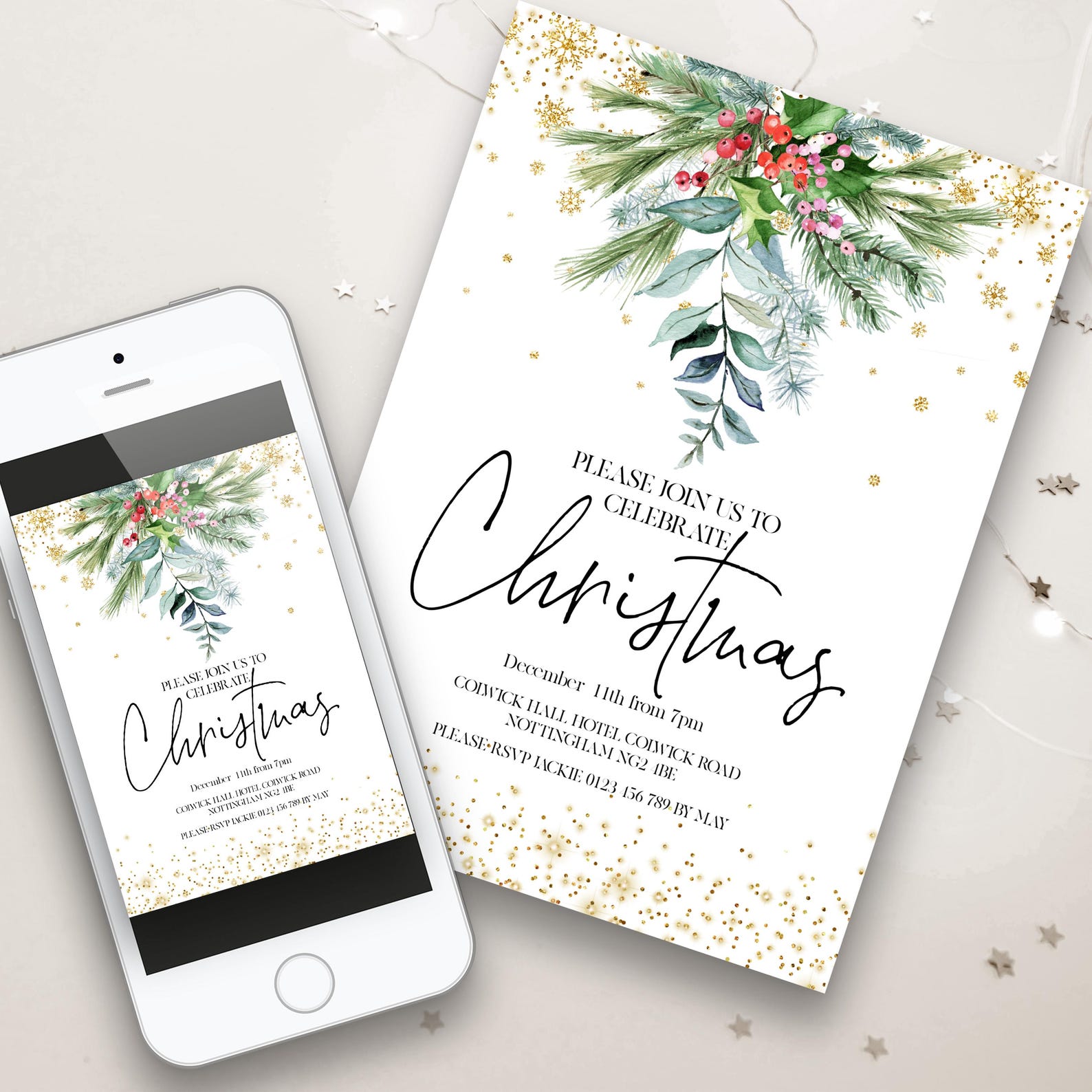 Editable Christmas Party Invitation Editable Invitation Template ...