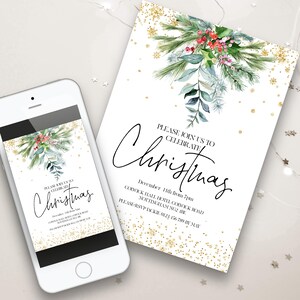 Editable Christmas Party Invitation Editable Invitation Template ...