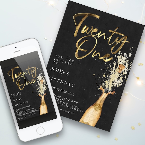 Champagne Invitation - Etsy