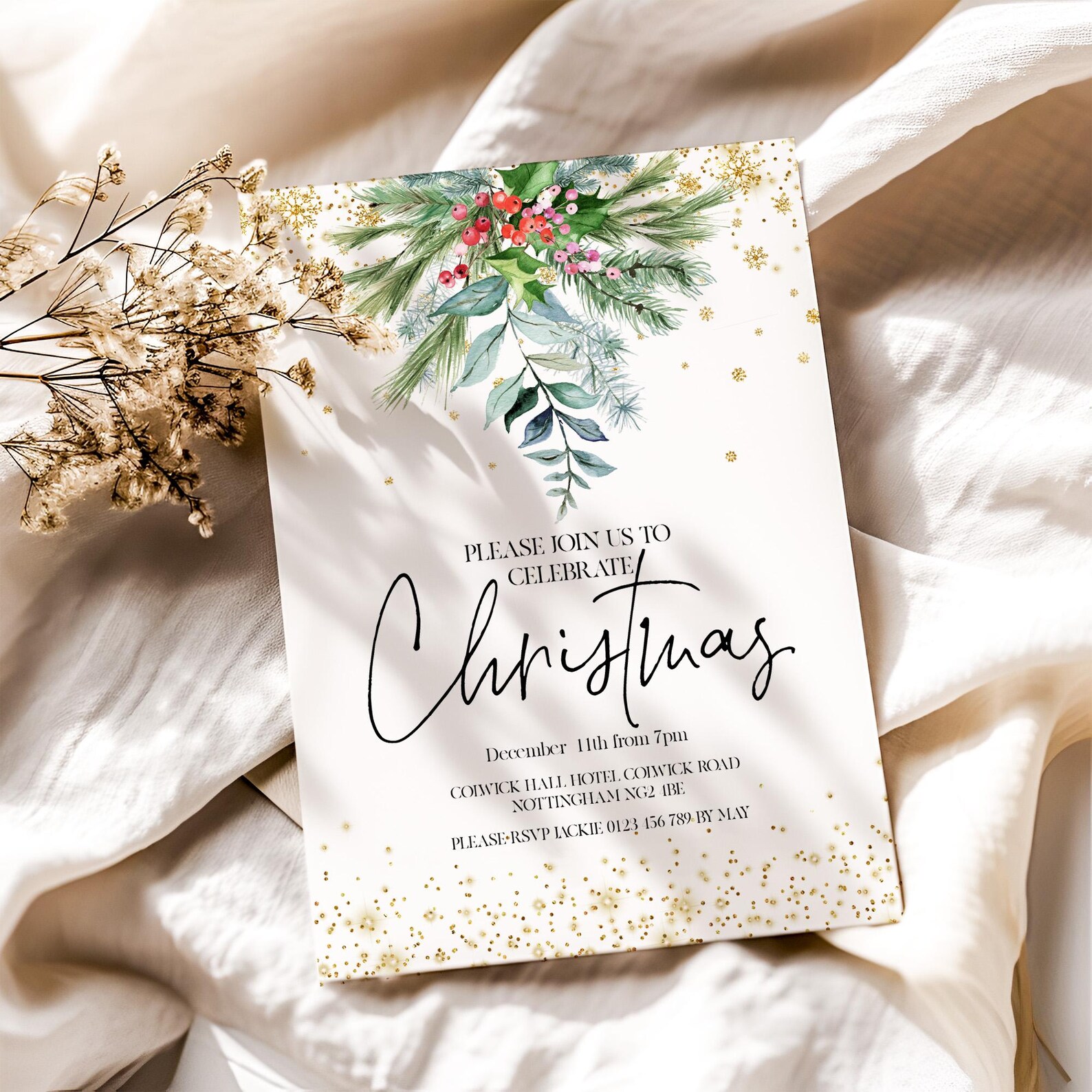 Editable Christmas Party Invitation Editable Invitation Template ...