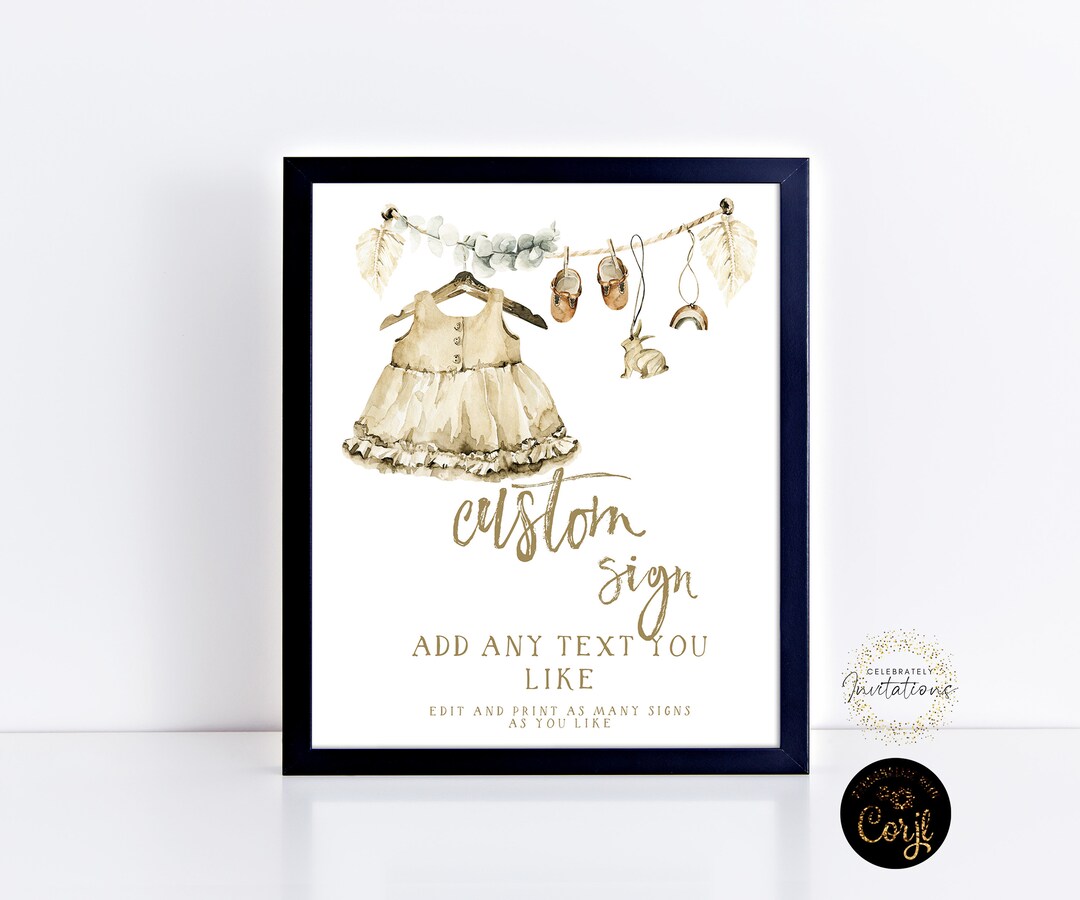 Editable Boho Sign Boho for a Girl Baby Shower Signs Printable Instant ...