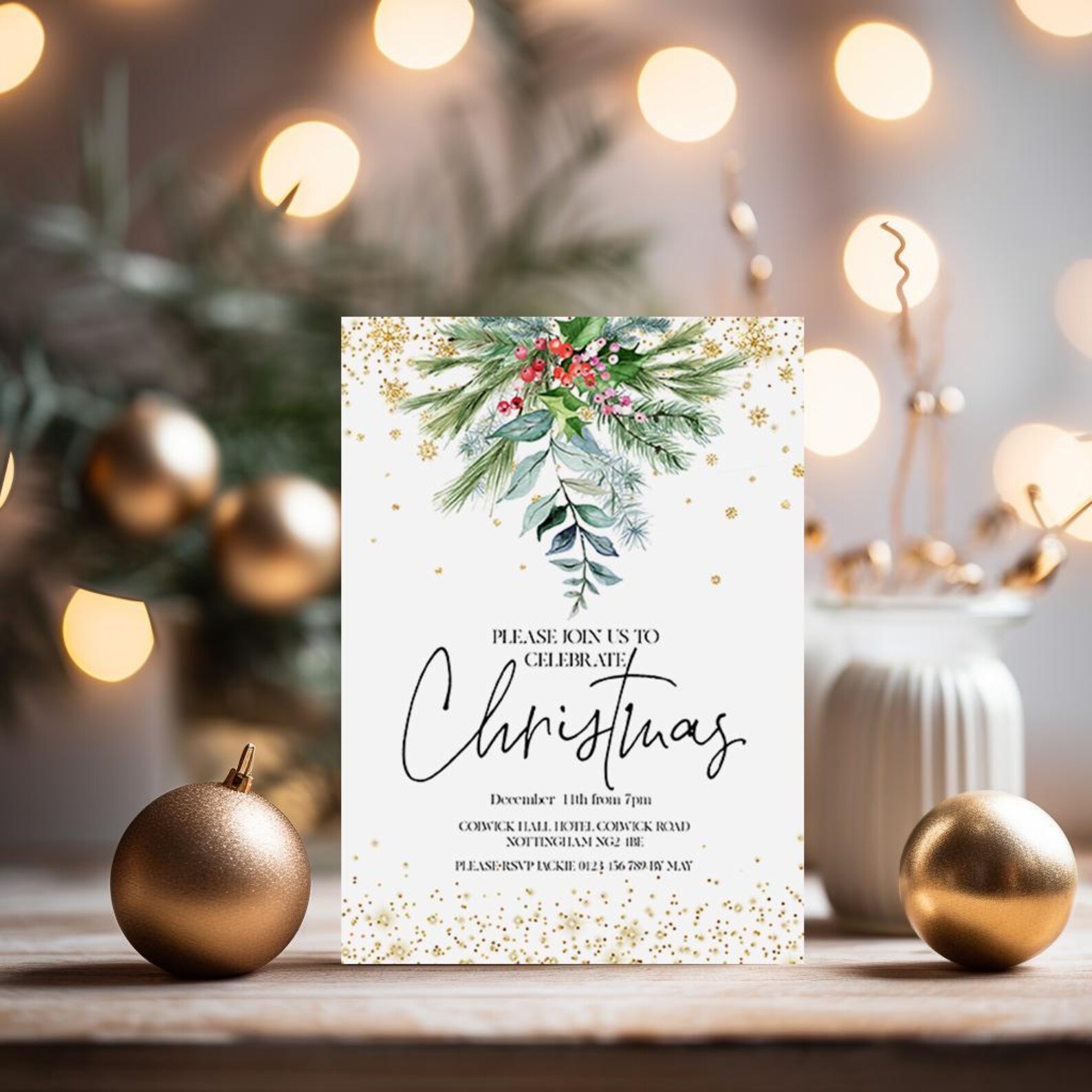 Editable Christmas Party Invitation Editable Invitation Template ...