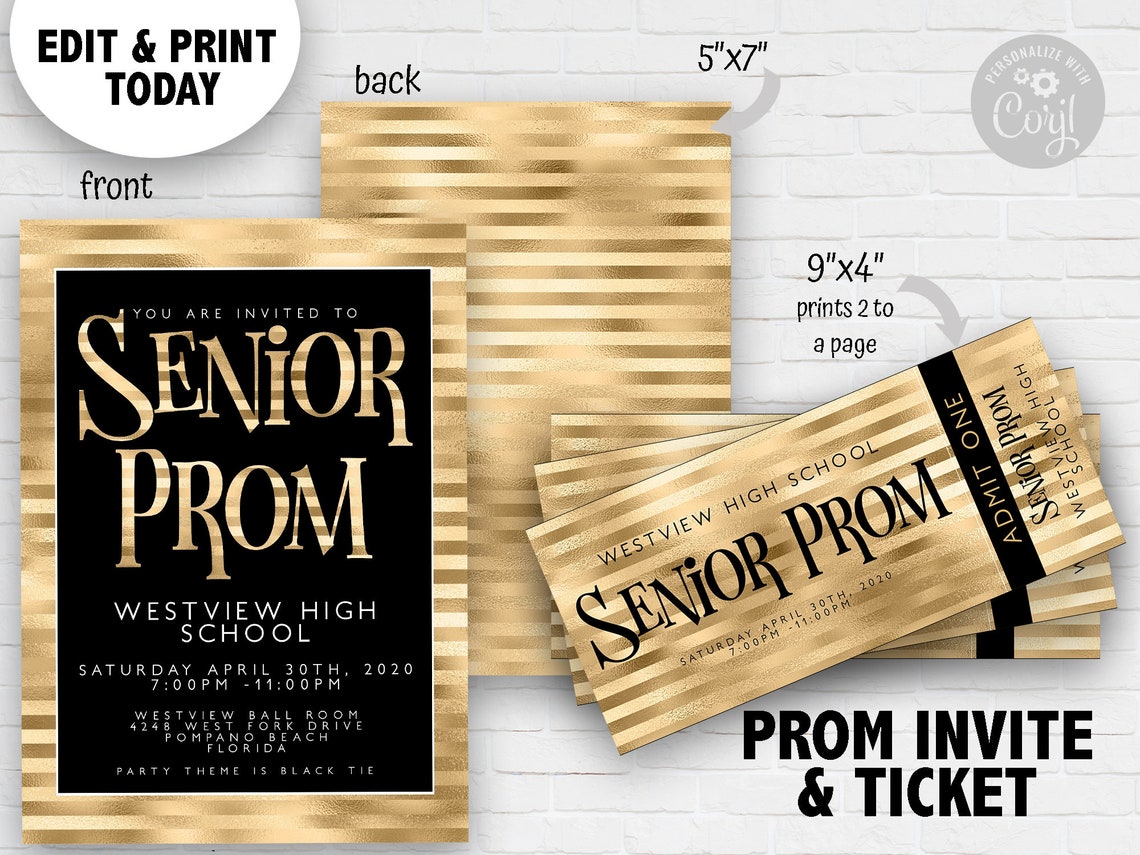 Prom Invitations and Tickets Award Night Invite Event Invite - Etsy UK