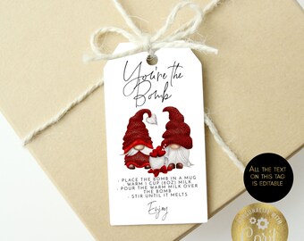 Hot Cocoa Bomb Tags You Are the Bomb Valentine Tag Valentine - Etsy