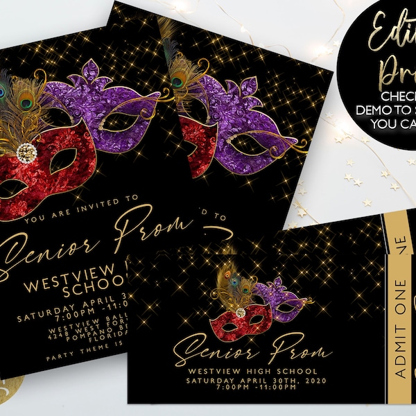 Masquerade Tickets Printable - Etsy