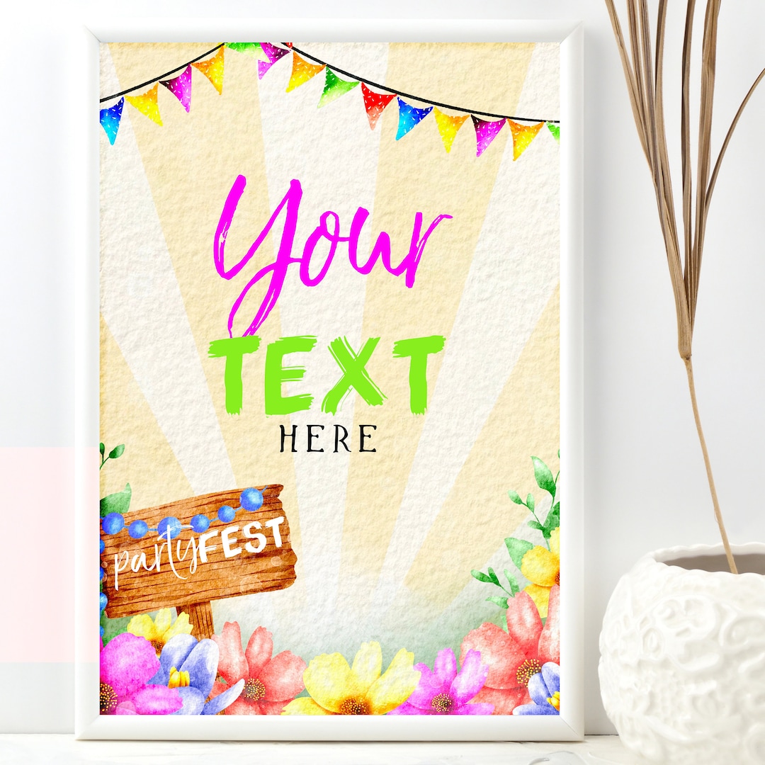 Festival Party Welcome Sign, A4 Sign Hen Do Welcome, Bridal Shower ...