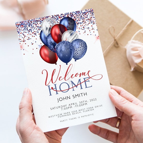 Welcome Home Invitation Military Welcome Invite Homecoming Party Invite ...