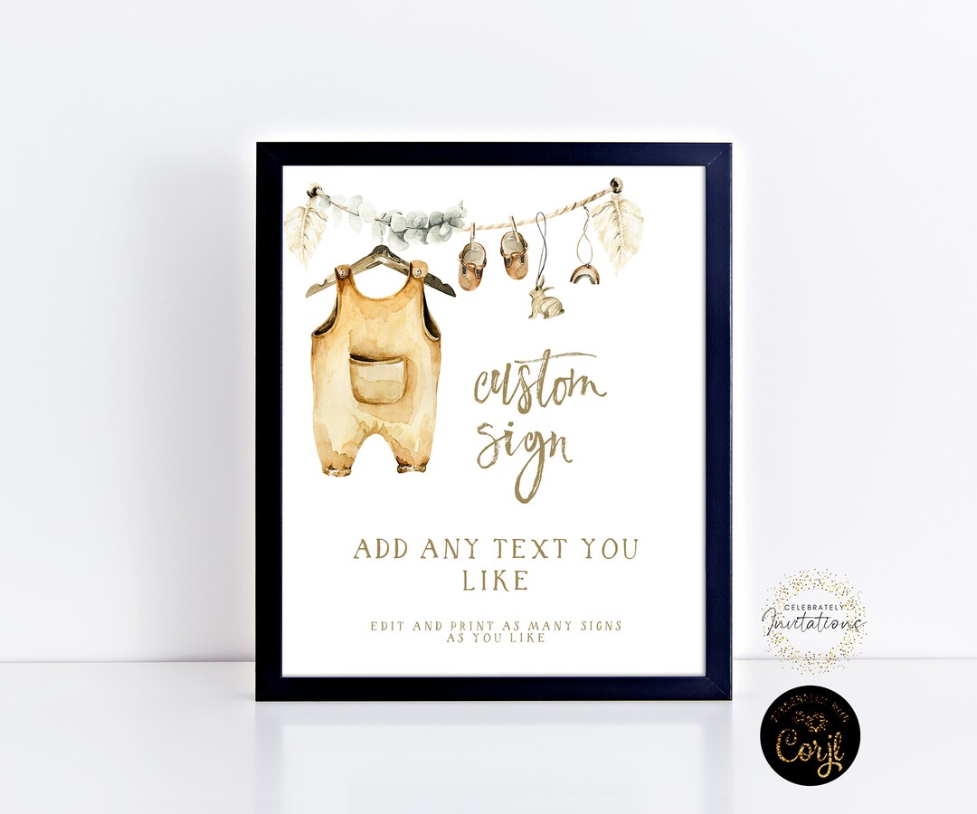 Editable Boho Sign Boho Gender Neutral Baby Shower Signs Printable ...