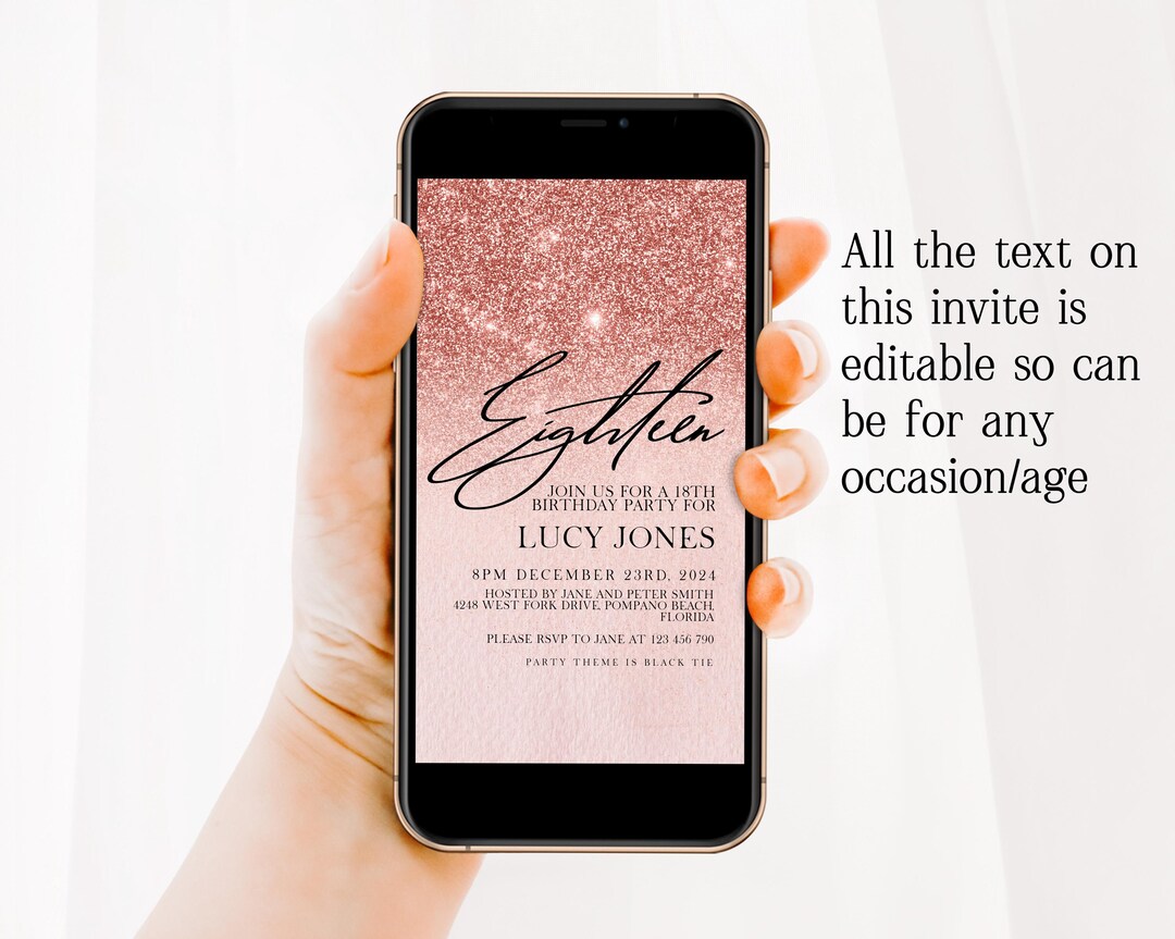 Digital Birthday Party Invitation Digital Invitation All Text Editable ...